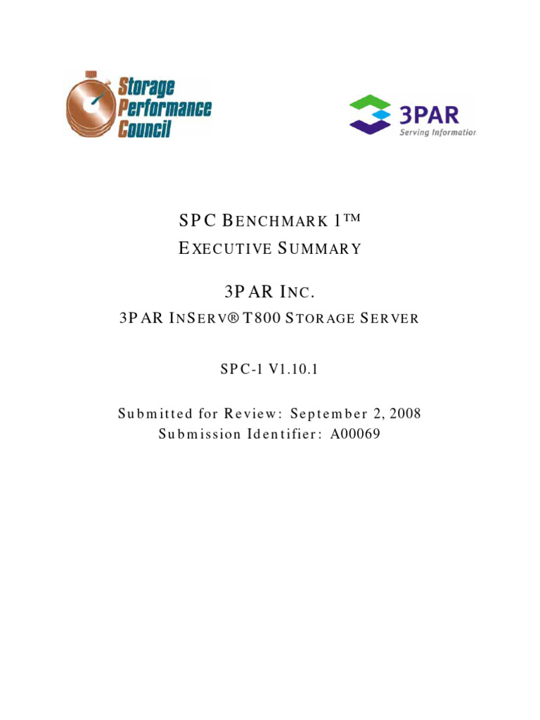 A00069 3PAR InServ-T800 Executive-Summary | PDF | Cpu Cache | Computer Data Storage