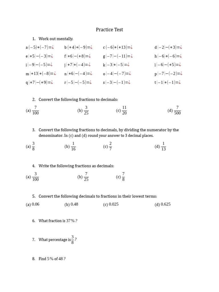 Y7 Mental Test | PDF | Mathematical Objects | Lexicology