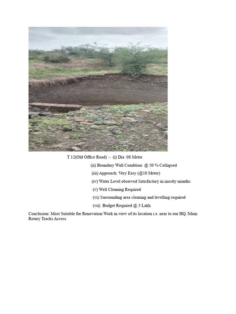 Well Status Photo With Remark | PDF | Civil Engineering