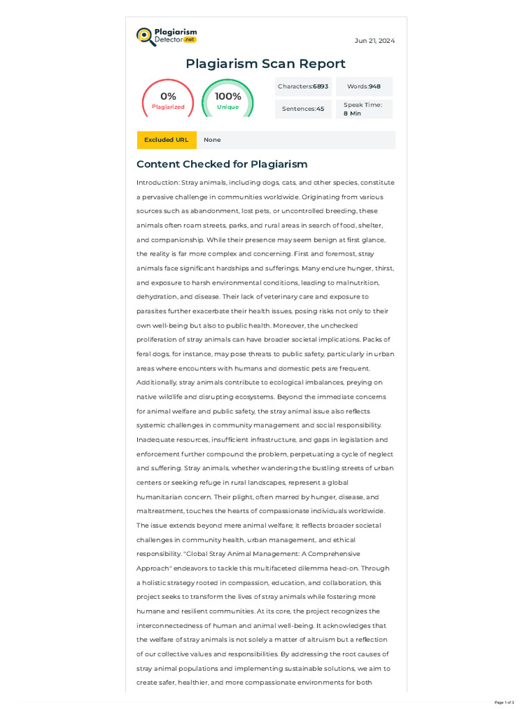 Report Plagiarism | PDF | Dogs | Public Health