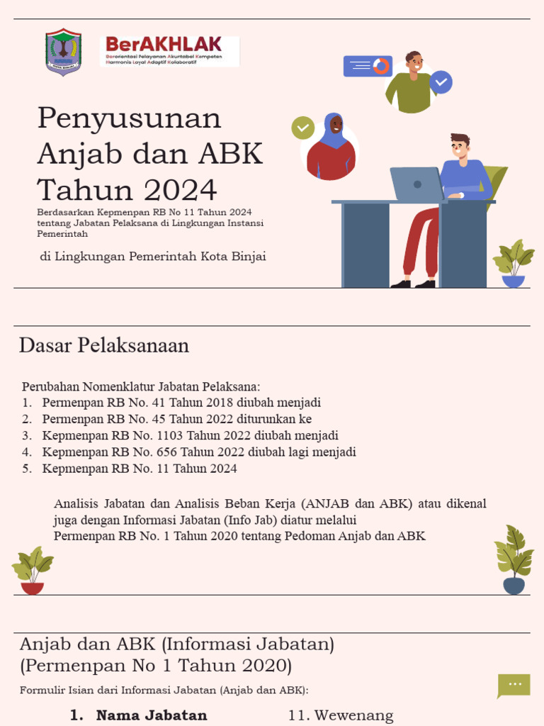 1 Paparan Penyusunan Anjab Dan Abk Tahun 2024 | PDF