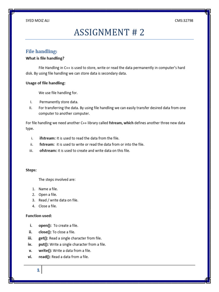 Assignment 2 | PDF | Computer File | Namespace Assignment 2 | PDF | Computer File | Namespace