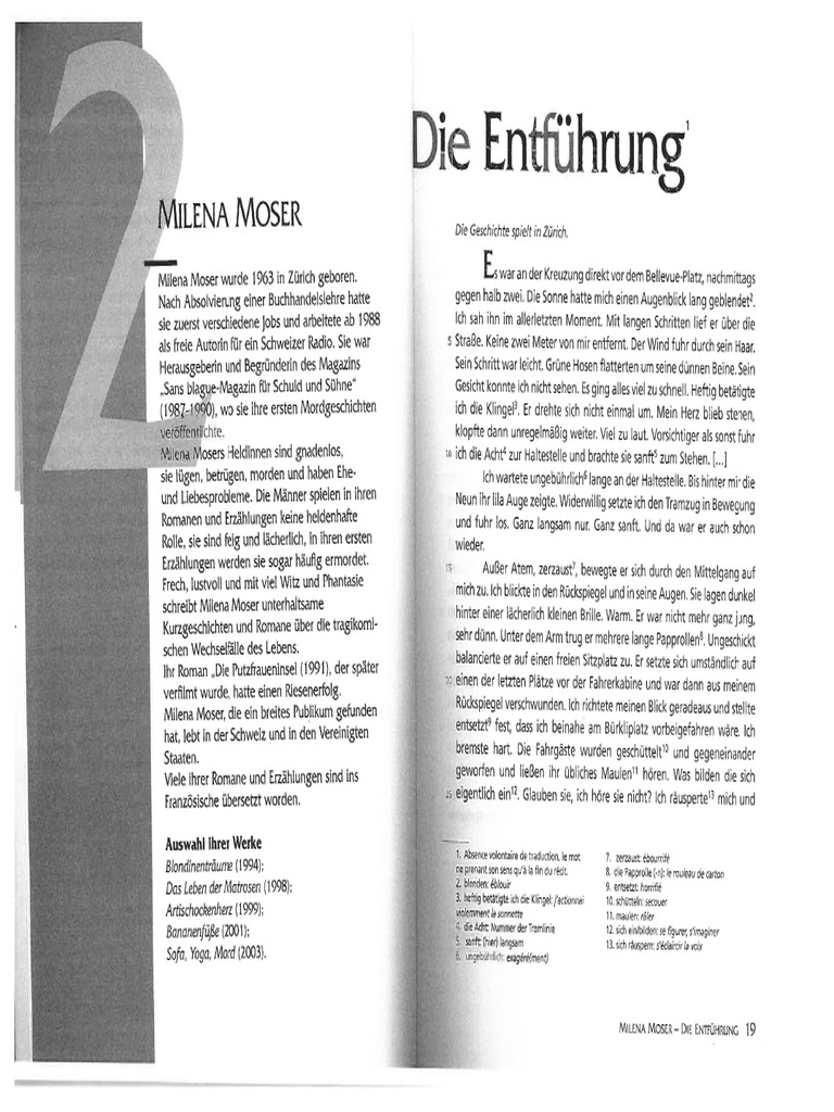 Milena - Moser - Die Entführung - Text | PDF
