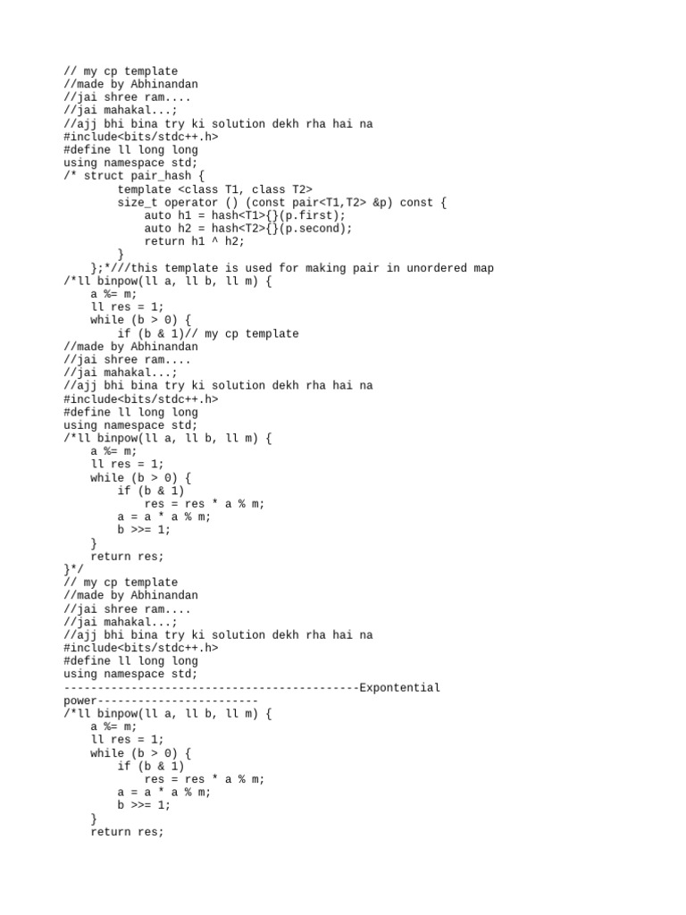 my cp template | PDF | Computer Programming | C++