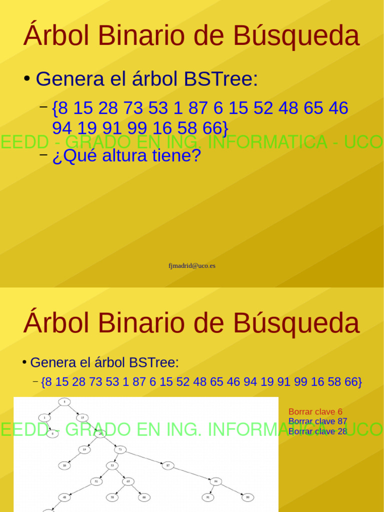 03 Arboles 05 Arboles Binario Busqueda Y Avl Ejercicios Pdf