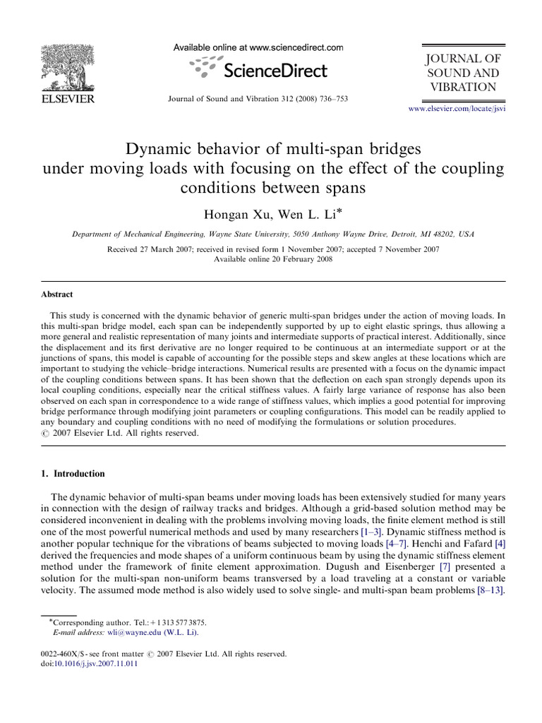 Dynamic Behavior of Multi-Span Bridges Under Moving Loads With Focusing ...