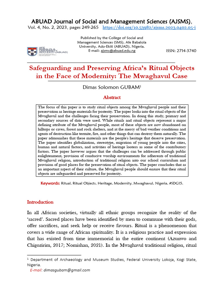 Safeguarding and Preserving Africas Ritual Object | PDF | Rituals | Deities