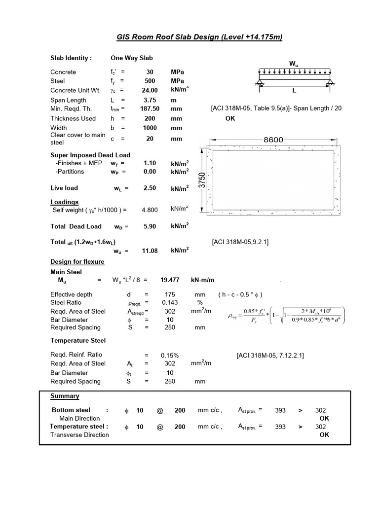 1 Way Slab Design | PDF | Architectural Elements | Composite Material