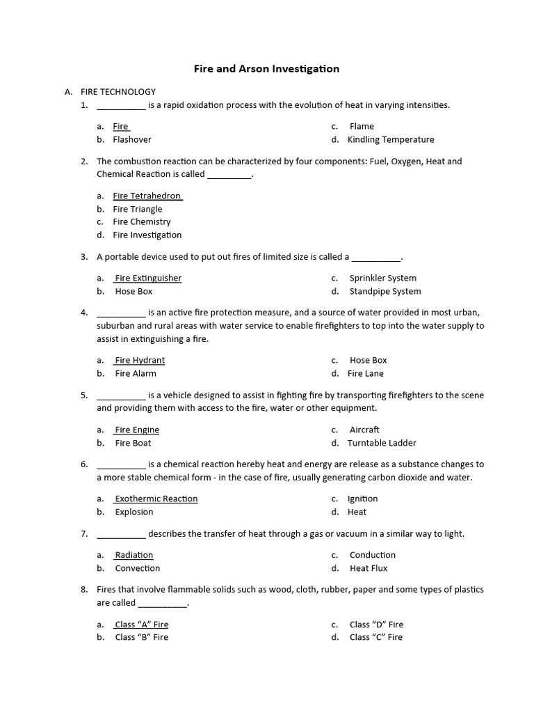 Fire and Arson Investigation Basics | PDF | Fires | Industrial Processes