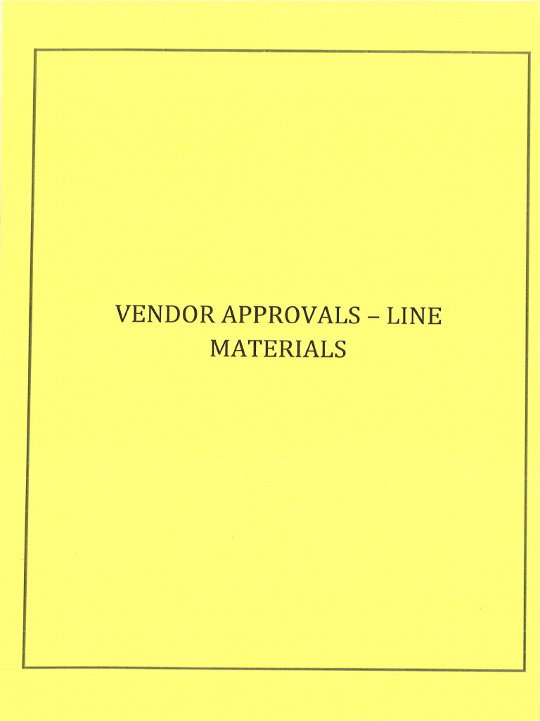 Vendor Approval-Line materials-T-1838-JICA | PDF