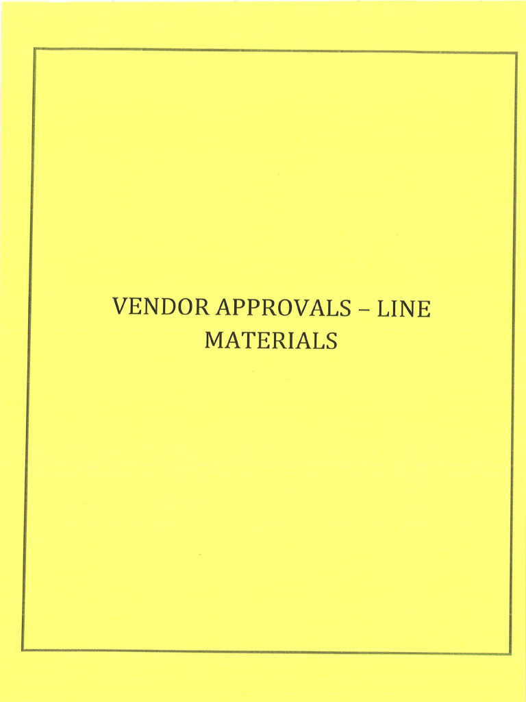 Vendor Approval - Line Materials-T-1786 JICA | PDF