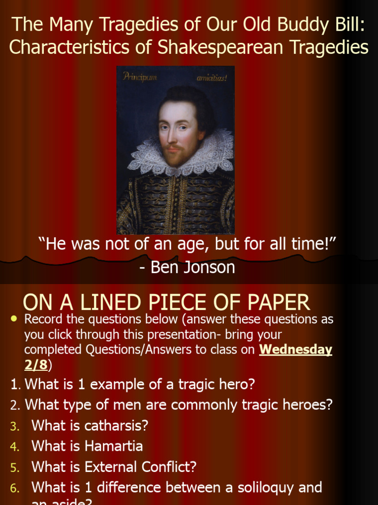 Intro To Shakespearean Tragedy Barth | PDF | Monologue | Tragedy