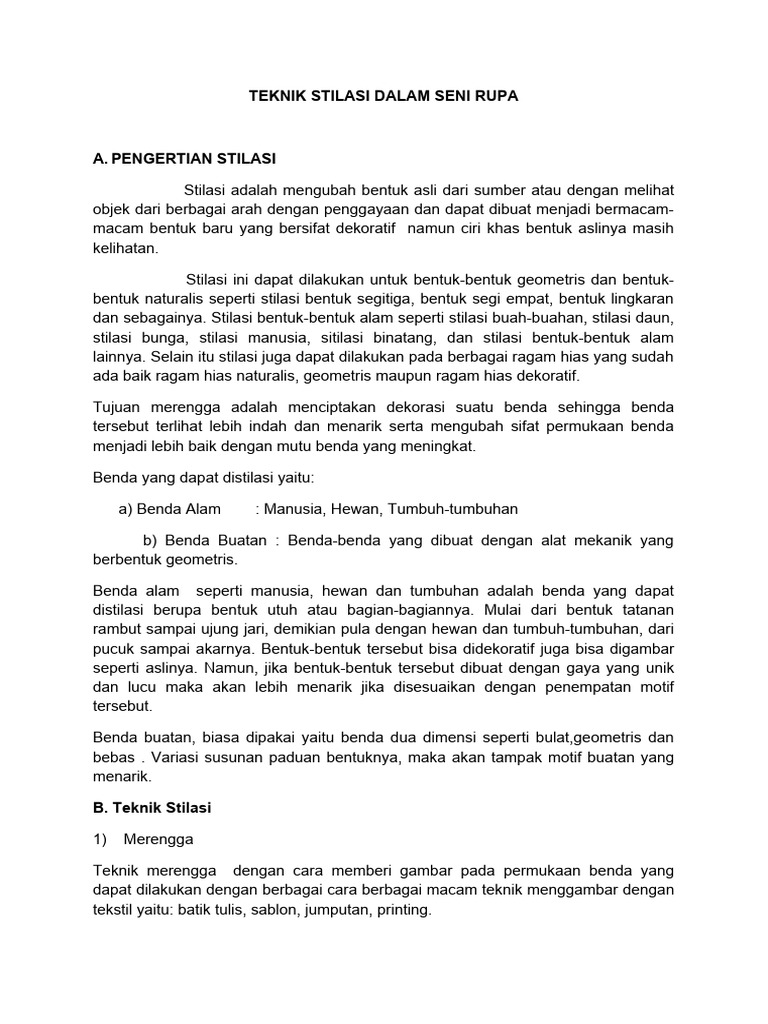 Teknik Stilasi Dalam Seni Rupa | PDF