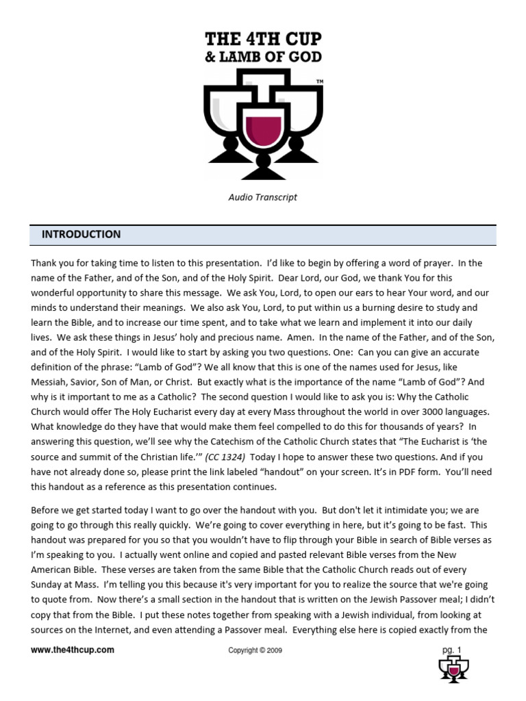 the 4th cup transcript | Download Free PDF | Passover | Bible Content