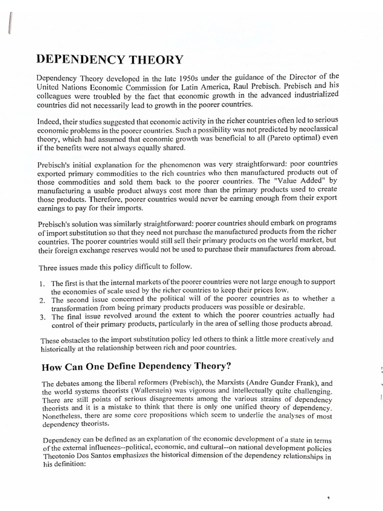 Dependency Theory | PDF