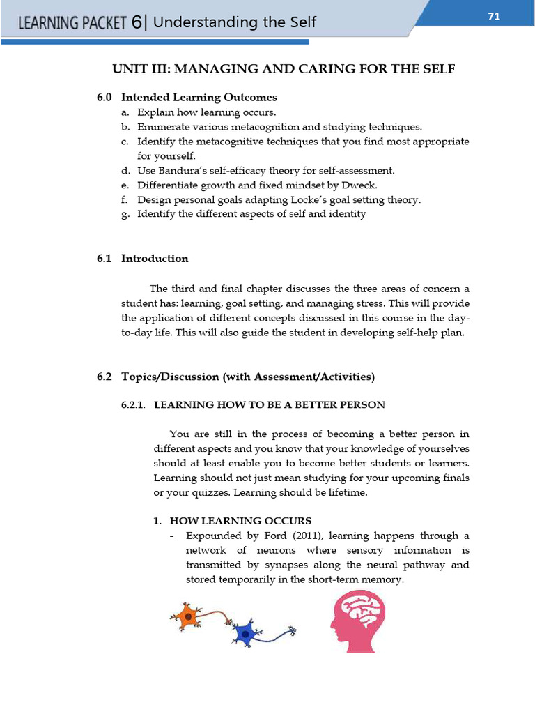 LP-6 Uts | PDF | Self Efficacy | Metacognition