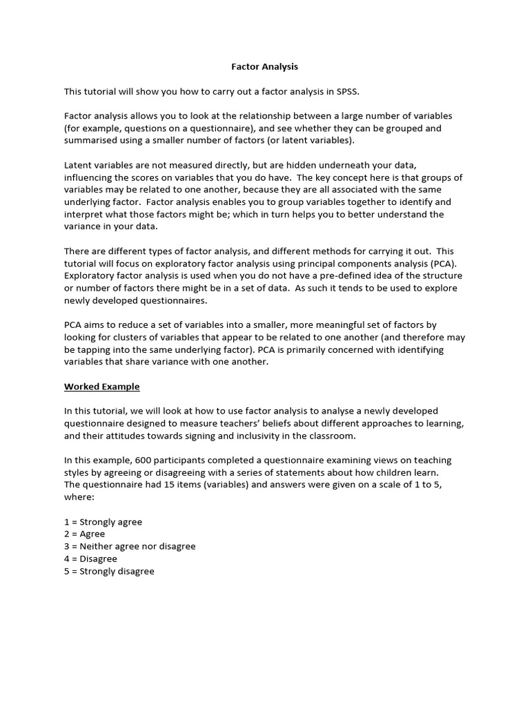 Factor Analysis | PDF | Factor Analysis | Principal Component Analysis Factor Analysis | PDF | Factor Analysis | Principal Component Analysis