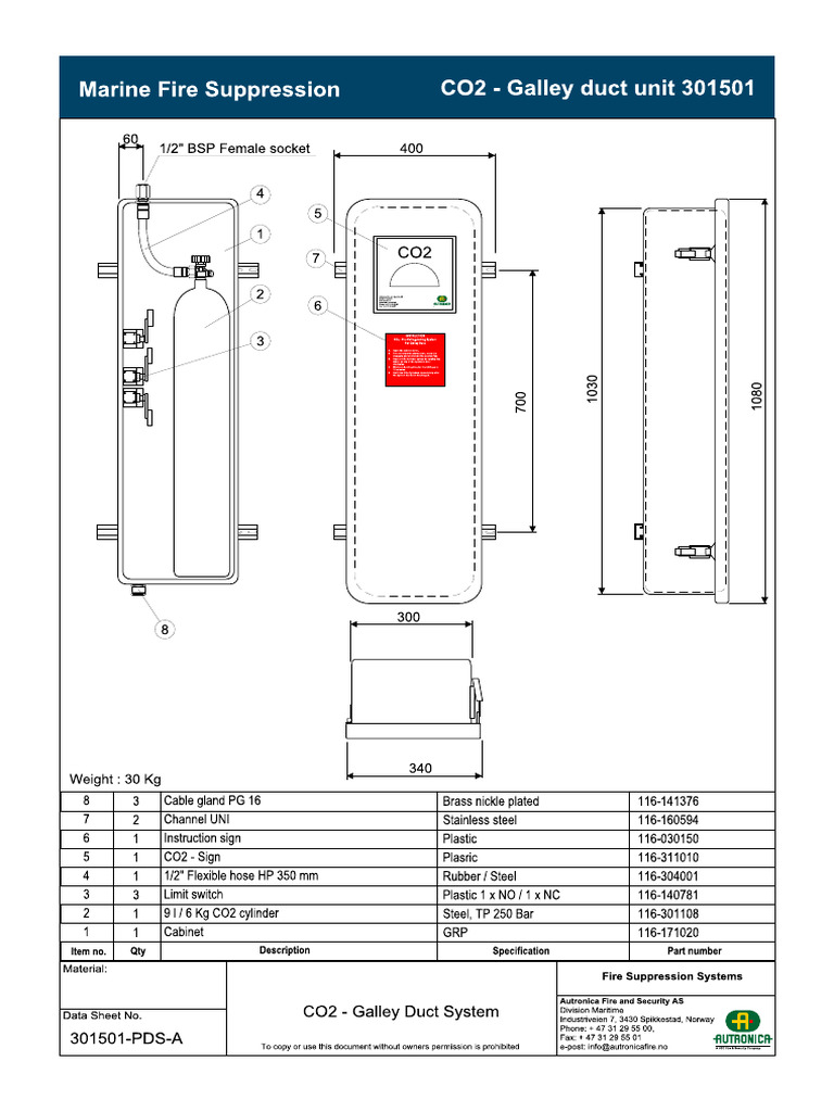 CO2 Galley Duct Data Sheets | PDF