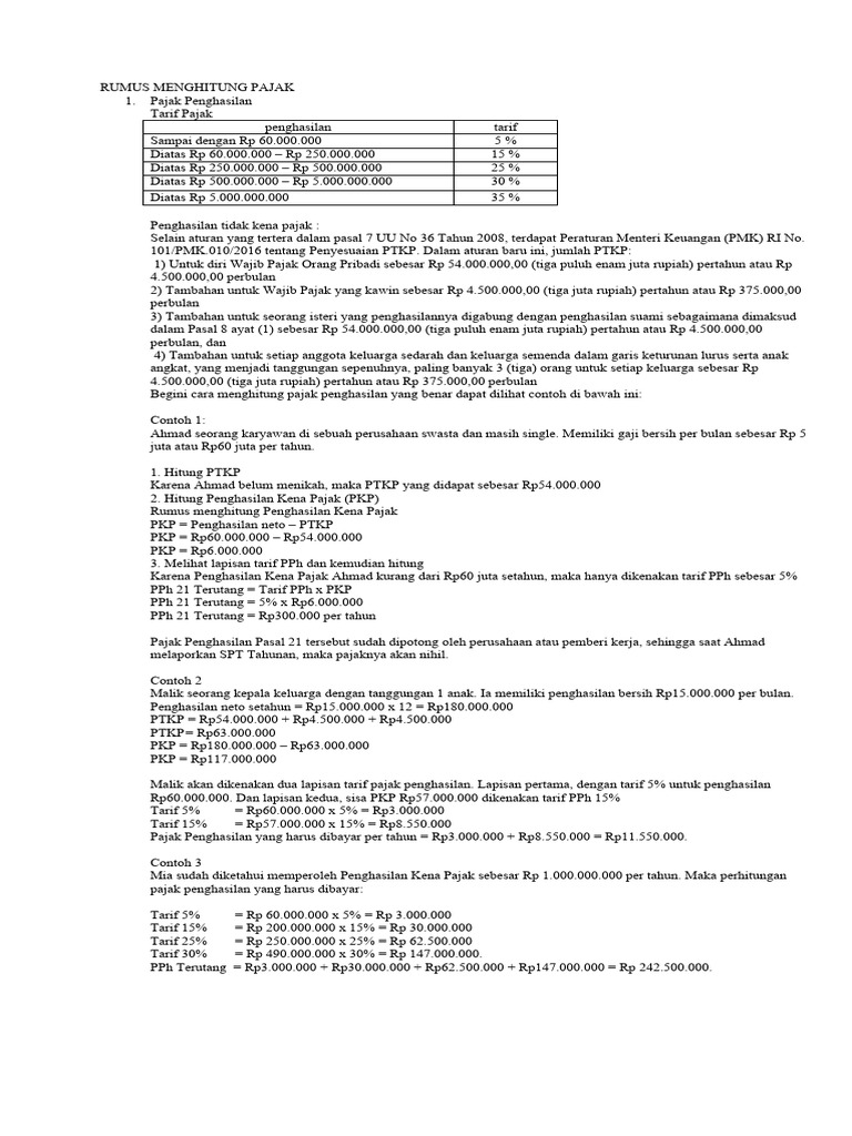 SOAL MENGHITUNG PAJAK 2 PPH Dan PBB 29 Mei 2023 | PDF