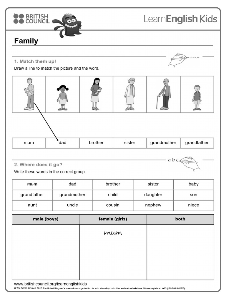 Family Homework | PDF | Family | Kinship And Descent