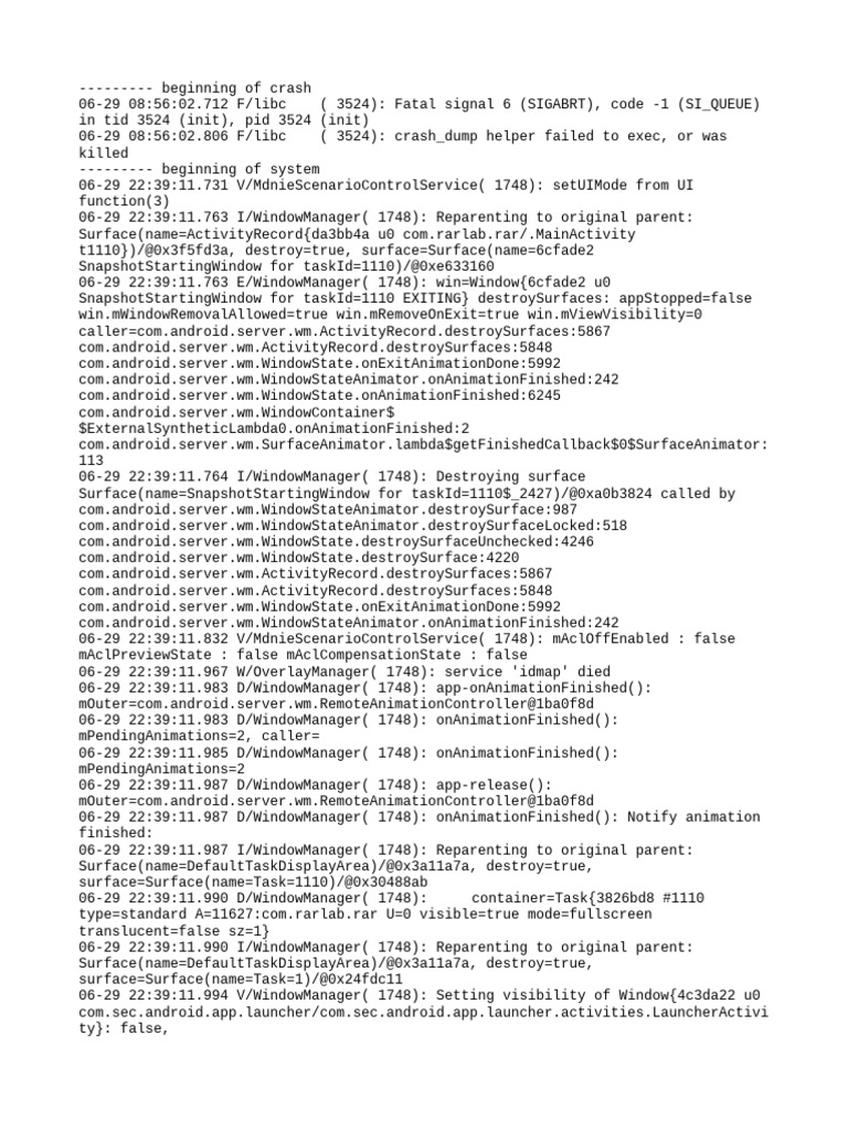 Logcat Prev CSC Log | PDF | Software | System Software