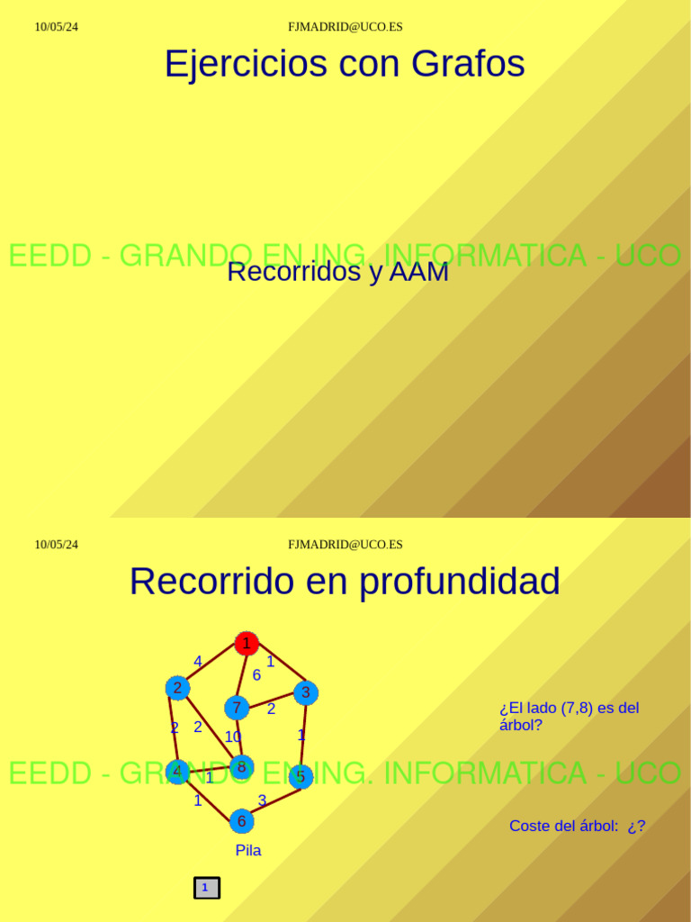 04 Grafos 03 Ejercicios 01 Recorridos y AAM | PDF | Problemas computacionales | Matemáticas ...