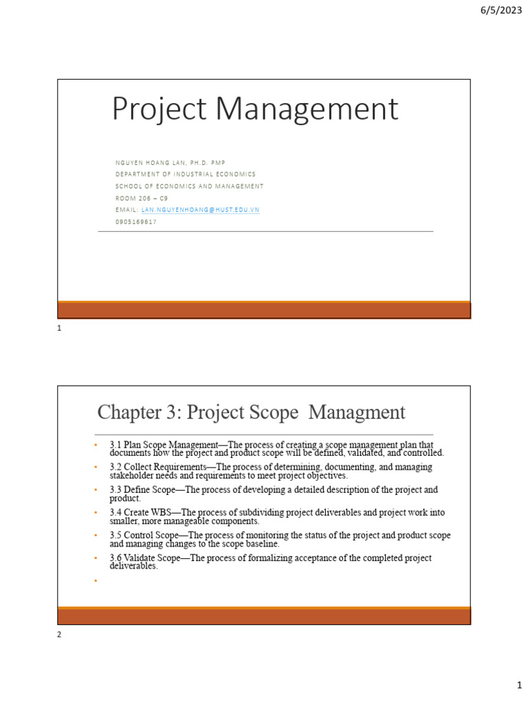 2024 - Project Management - Lecturenote - c3 - Scope | PDF | Project ...