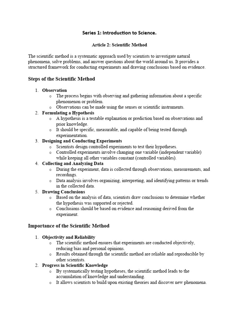 Introduction To Science - 2 Scientific Method | PDF | Scientific Method | Experiment