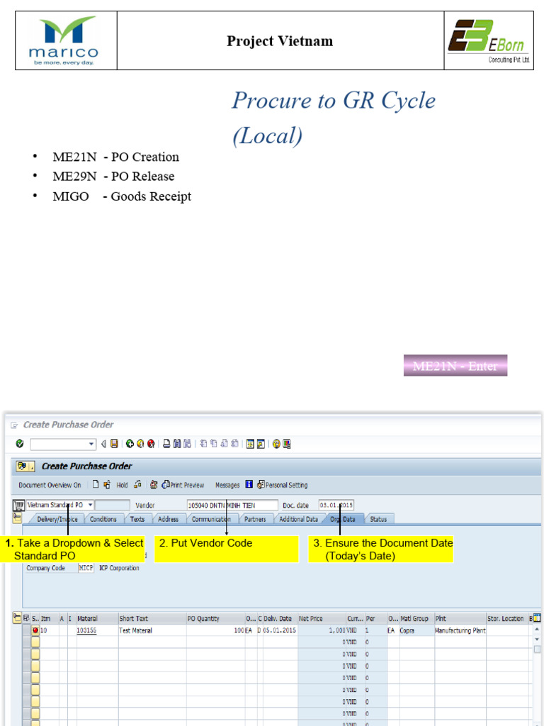 01 - Vietnam - PO-REL-GR - Local Without PR | PDF | Receipt | Economies