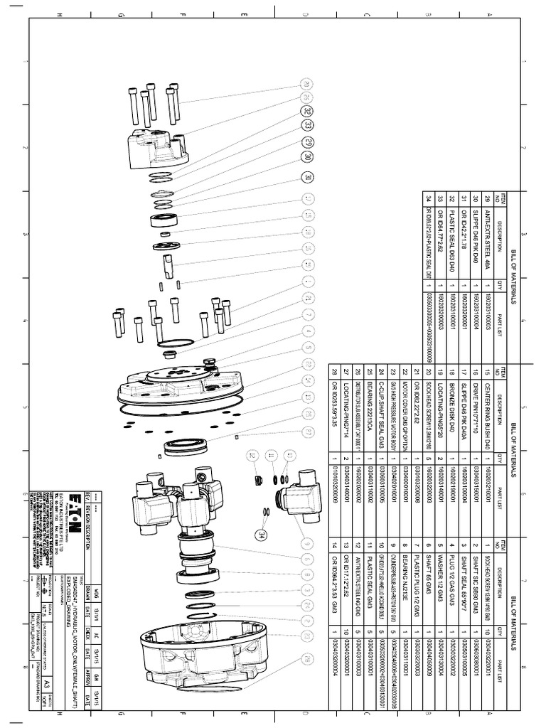 GM3 1000 65HGPA D47 Hydrualic Motor Only-Exploded Drawing | PDF