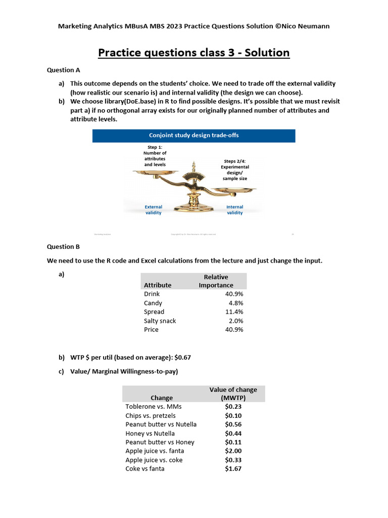 Tutorial PracticeQuestions Class3 2023 Solution | PDF | Matrix (Mathematics) | Applied Mathematics