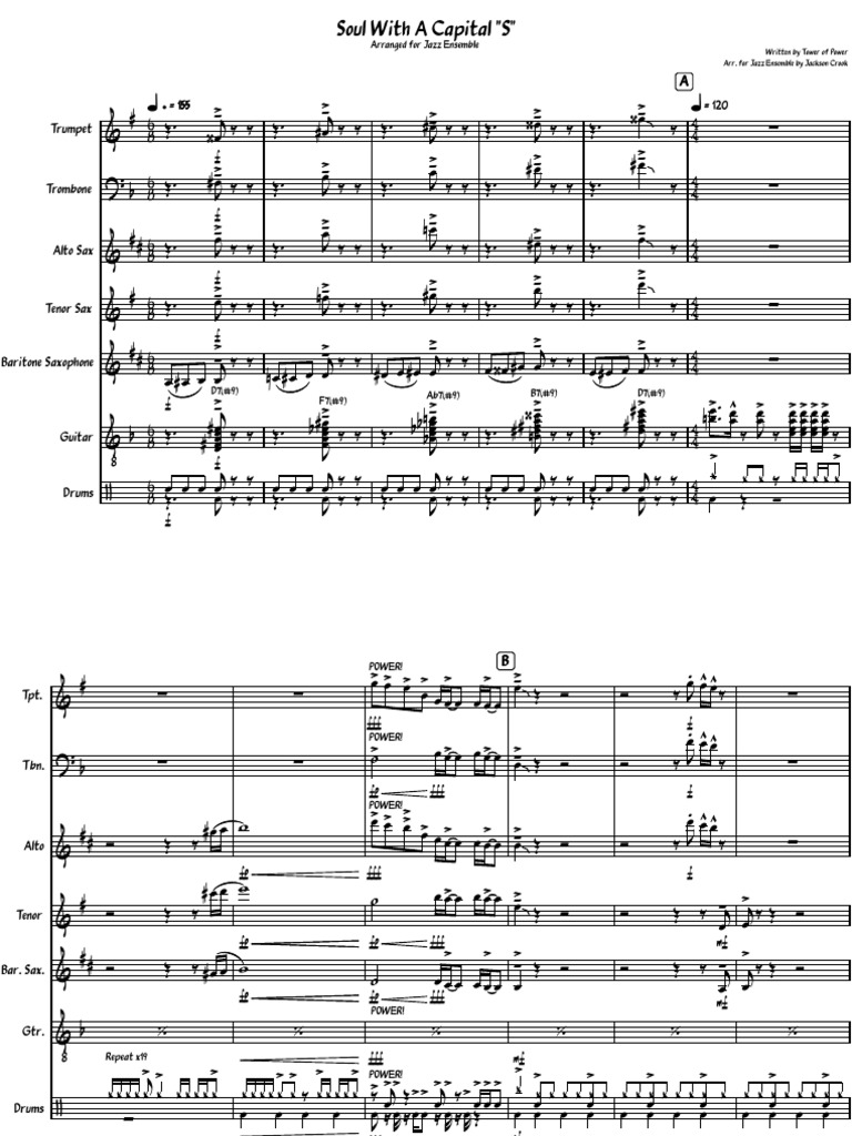 Soul With A Capital S by Tower of Power Arr. For Jazz Ensemble by Jackson Crook | PDF ...