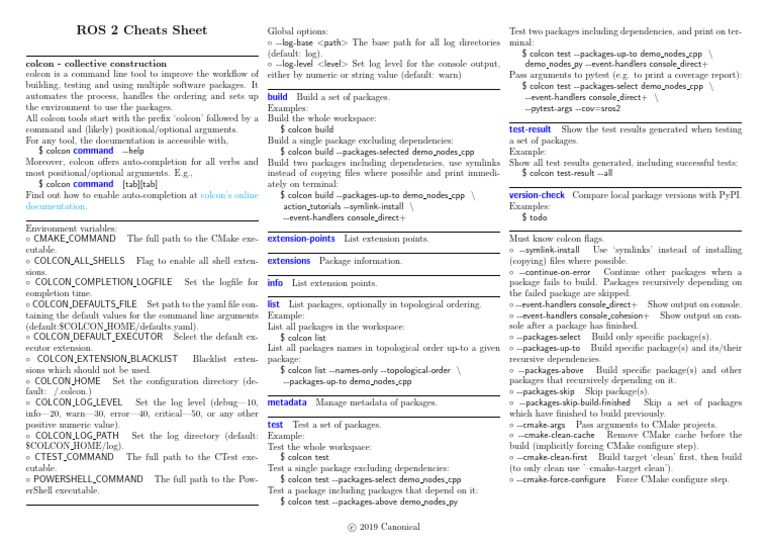 colcon_cheats_sheet | Download Free PDF | Command Line Interface | Operating System Technology