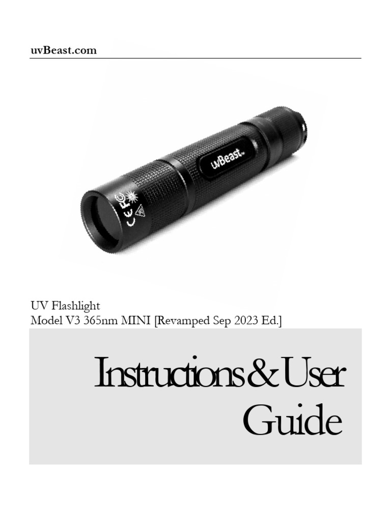 uvBeast V3 365nm Mini User Guide | PDF | Ultraviolet | Light