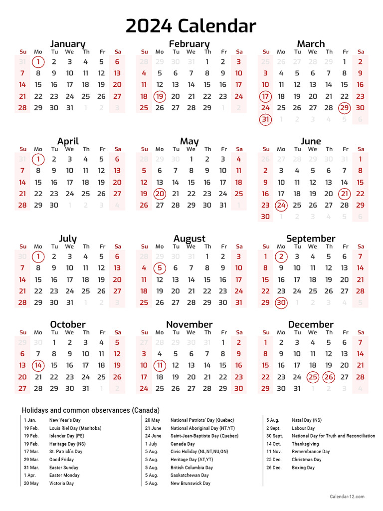 2024 Calendar | PDF | Secular Holidays | Festival