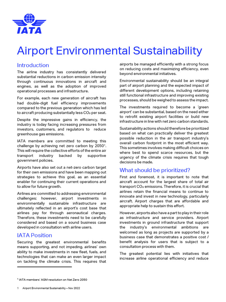 Airport Environmental Sustainability Policy | PDF | Efficient Energy ...