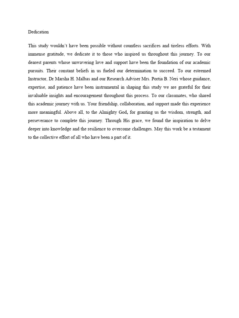 Dedication and Acknowledgements | PDF