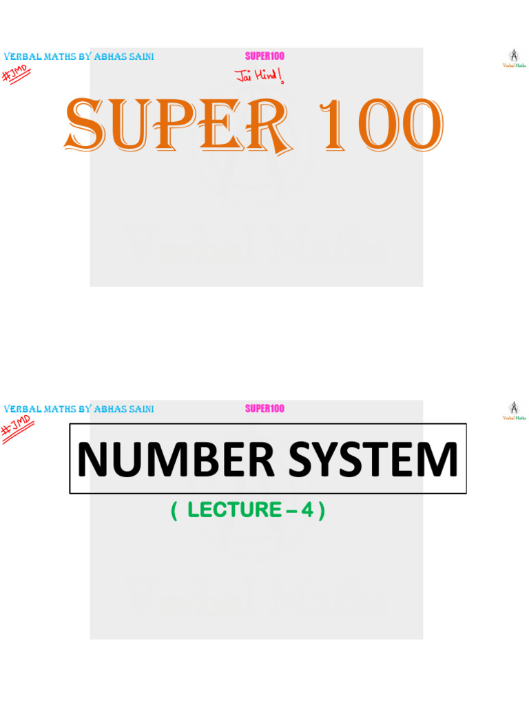 NUMBER SYSTEM CLASS 4 QA | PDF