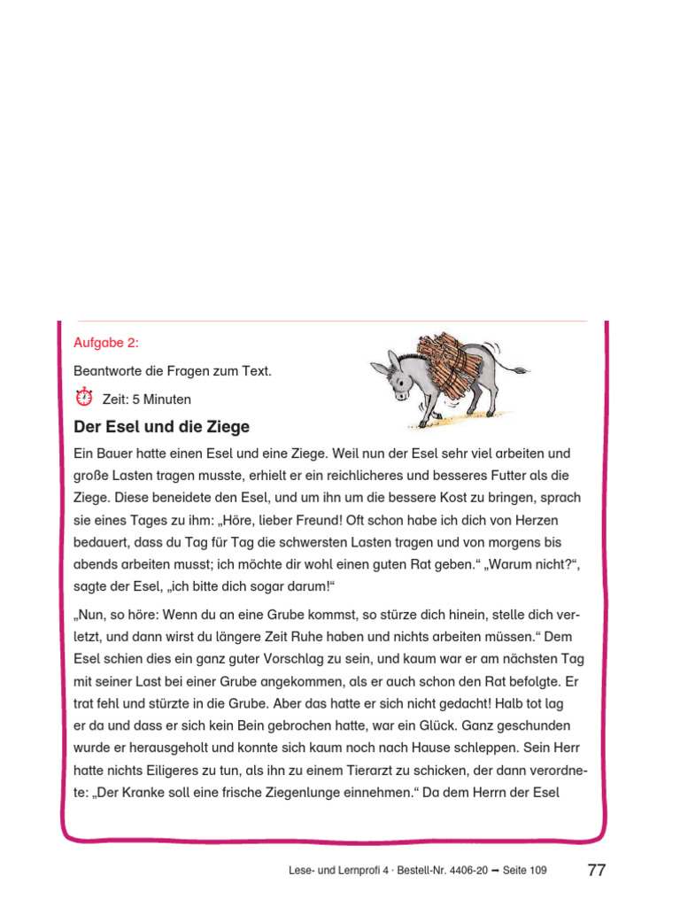 Der Esel Und Die Ziege Mit Fragen | PDF | Finance & Money Management ...