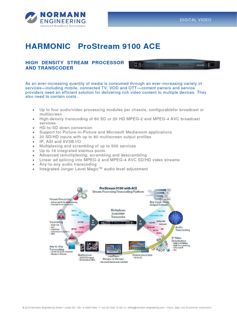 Harmonic ProStream-9100-ACE MUX | PDF | High Definition Television ...