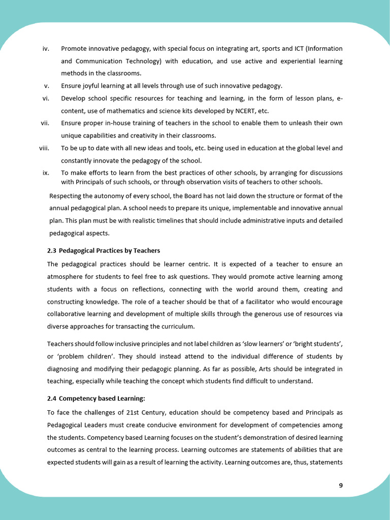 Curriculum SrSec 2024-25-9 | PDF | Pedagogy | Learning