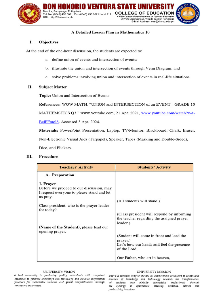 Guide DLP in Final Demo Union and Intersection of Events | PDF | Lord's ...