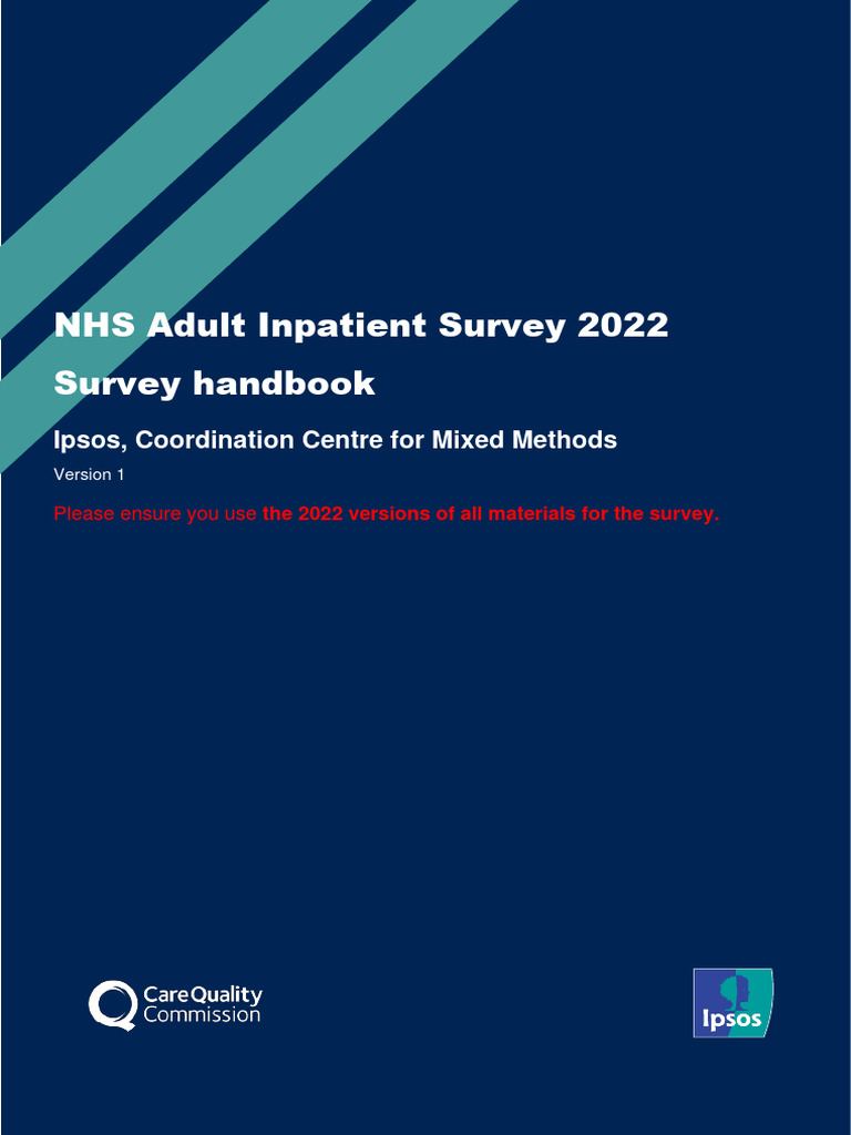 NHS Adult Inpatient Survey 2022 Handbook | PDF | Sampling (Statistics ...