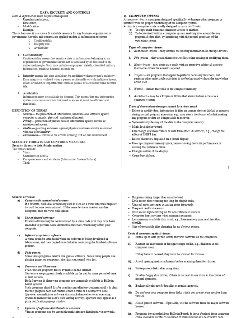 F2 Data Security & Control 06 | PDF | Computer Virus | Security