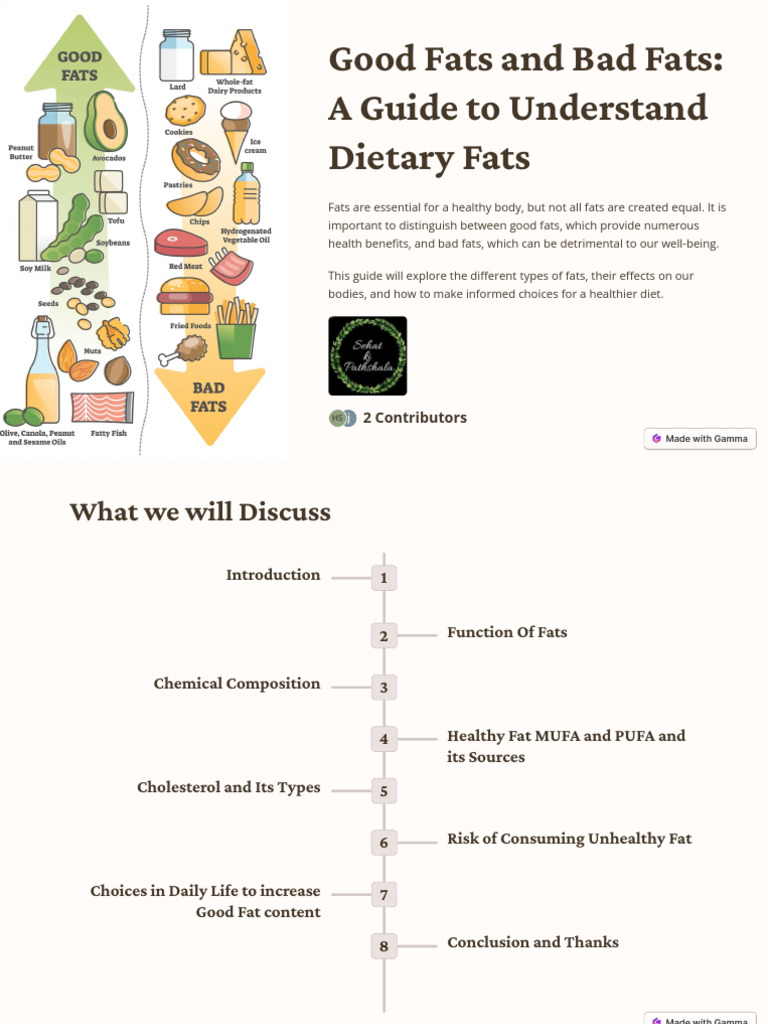 Good Fats and Bad Fats A Guide To Understand Dietary Fatss | PDF | Fat ...