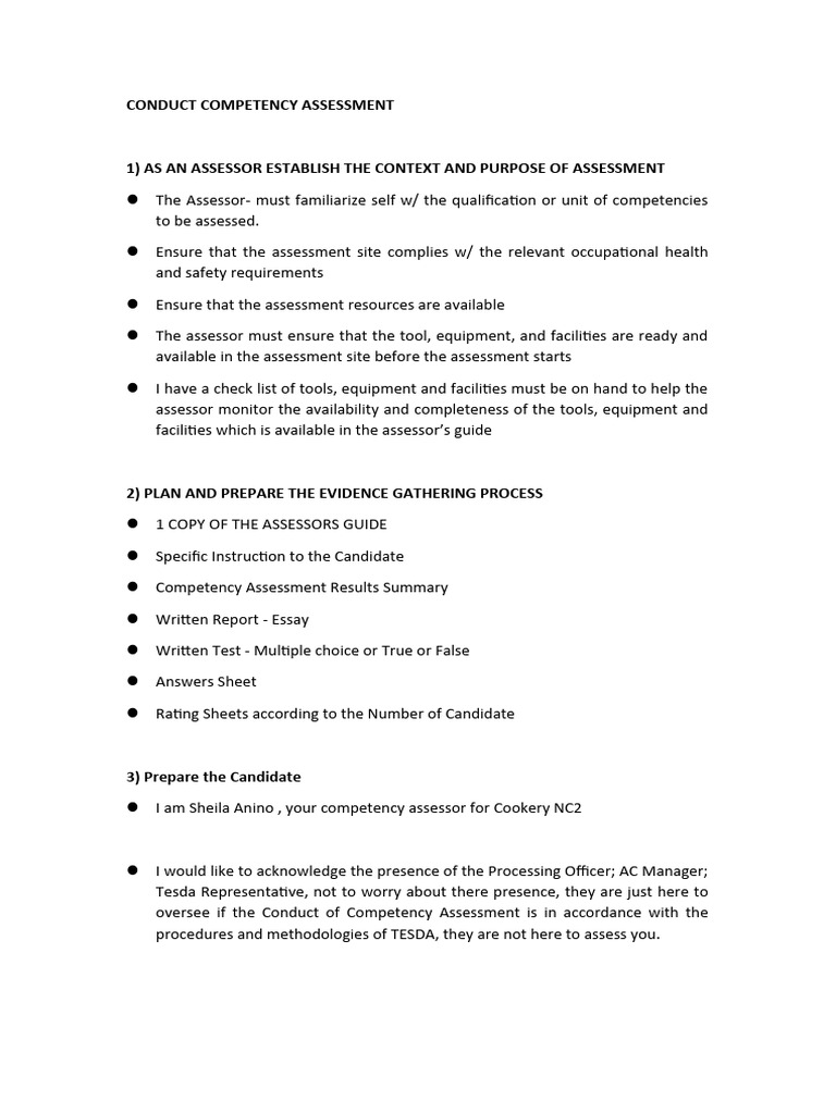 Conducting Competency Assessments Guide | PDF | Educational Assessment ...