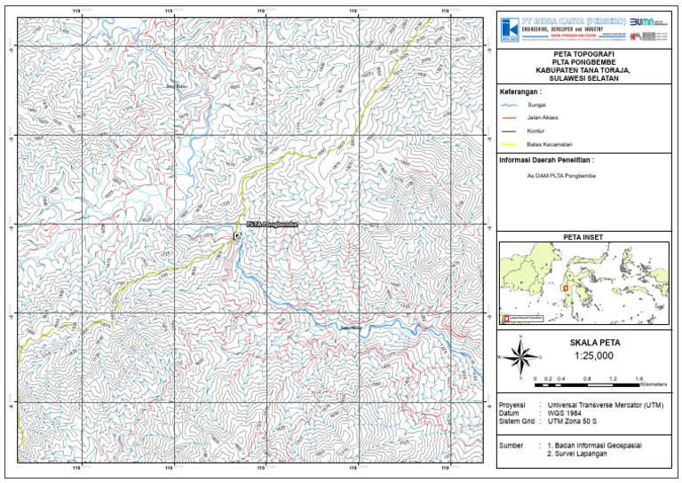 Peta Topografi - PLTA Pongbembe | Download Free PDF | Geography ...