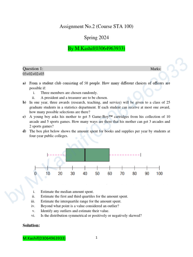 Sta100 G | PDF | Statistical Analysis | Teaching Mathematics