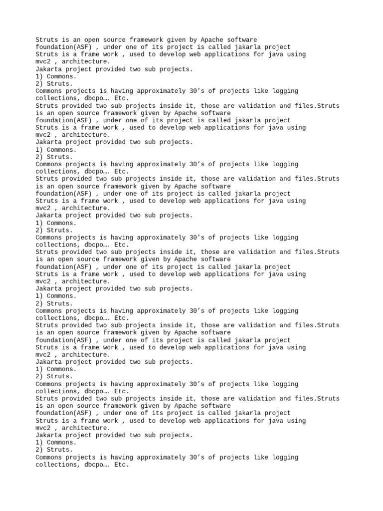 Overview of Struts Framework | PDF | Software Development | Computing ...