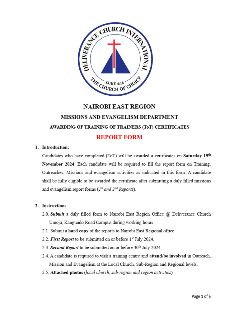 TOT Reporting Form | PDF